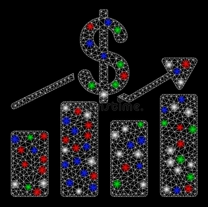 Bright Mesh Wire Frame Sales Chart with Flare Spots Stock Vector ...