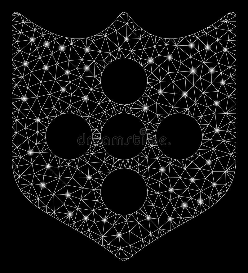 Bright Mesh Wire Frame Shield with Flash Spots Stock Vector ...