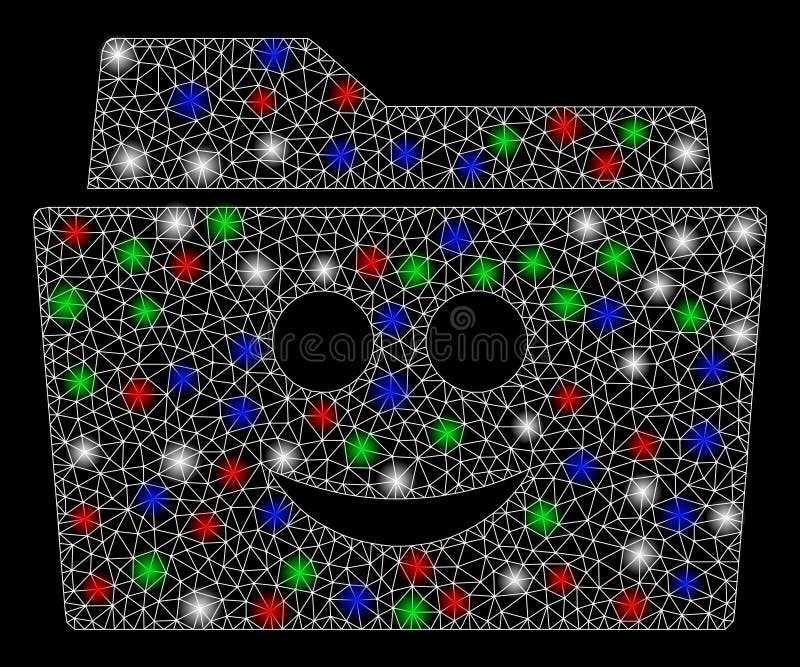 Bright Mesh Wire Frame Smile Folder with Light Spots Stock Vector ... Bright Mesh Wire Frame Smile Folder with Light Spots Stock Vector ...