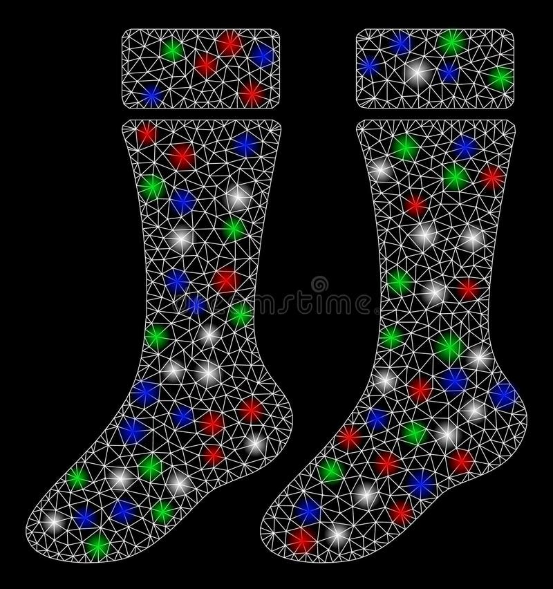 Bright Mesh Wire Frame Socks with Flare Spots Stock Illustration ...