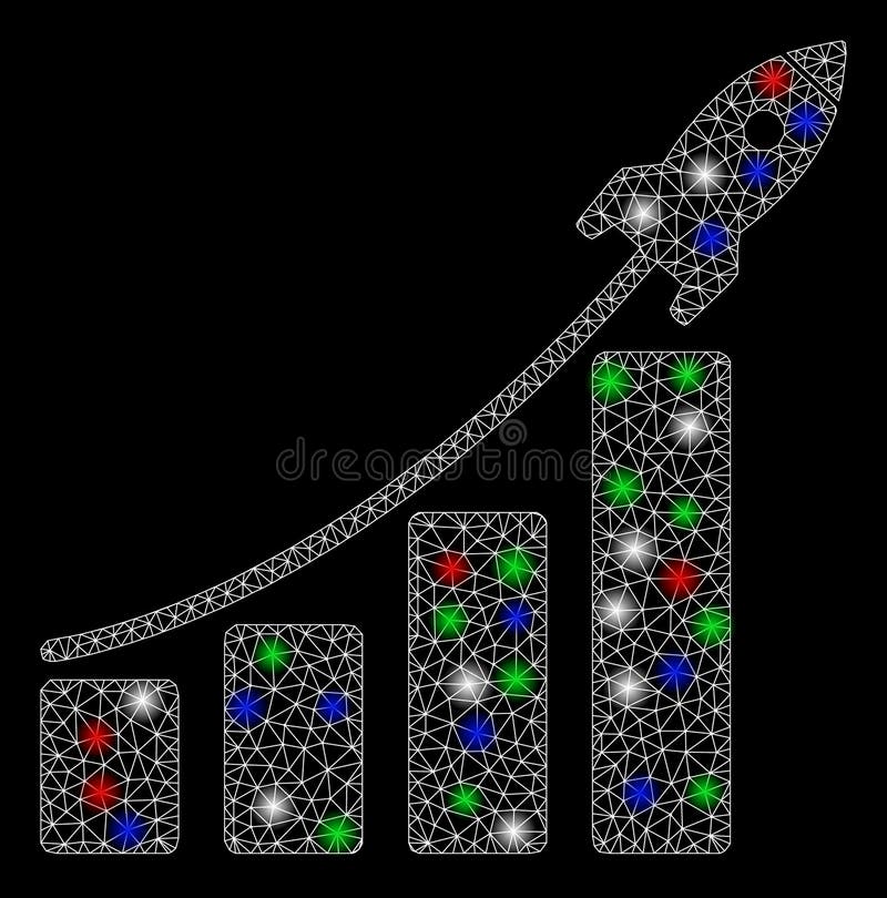 Bright Mesh Wire Frame Startup Sales Chart with Flash Spots Stock ...
