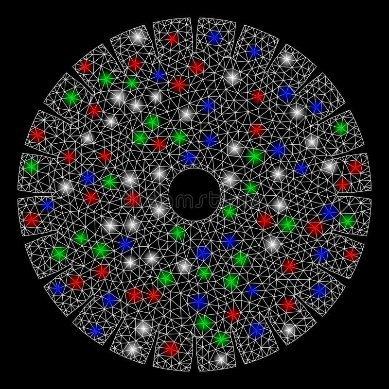 Bright Mesh Wire Frame Stone Circular Blade with Light Spots Stock ...