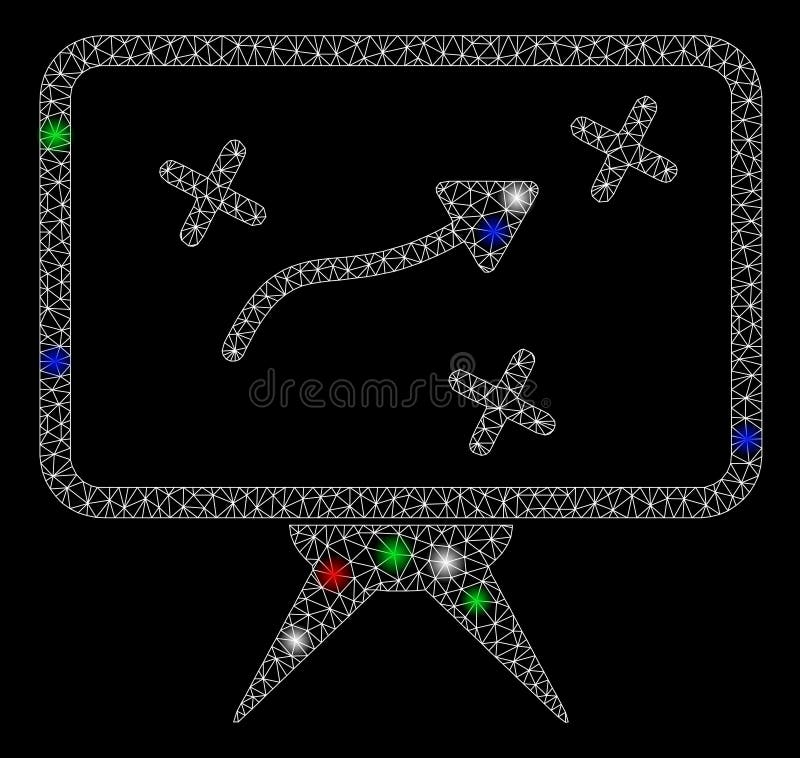 Bright Mesh Wire Frame Strategy Board with Flare Spots Stock Vector ...