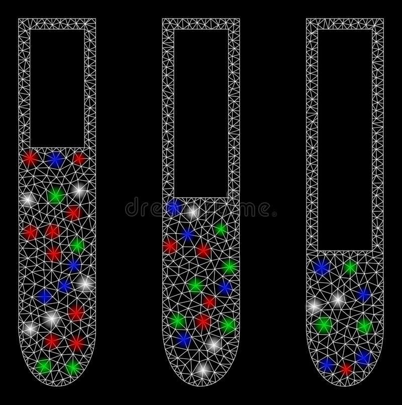 Bright Mesh Wire Frame Test-Tubes with Flare Spots Stock Vector ...