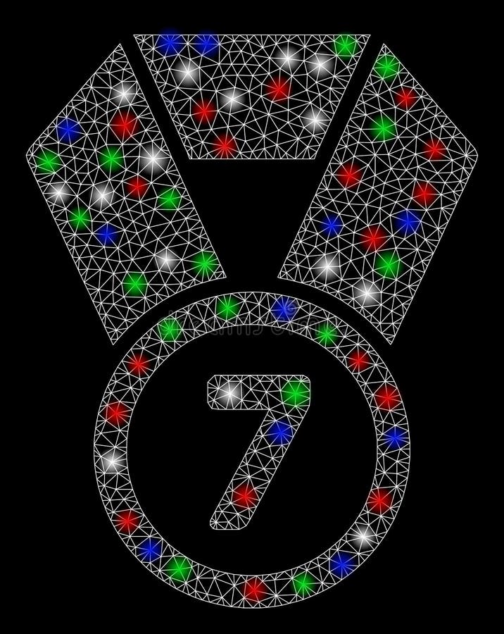 Bright Mesh Wire Frame 7Th Place Medal with Flare Spots Stock Vector ...