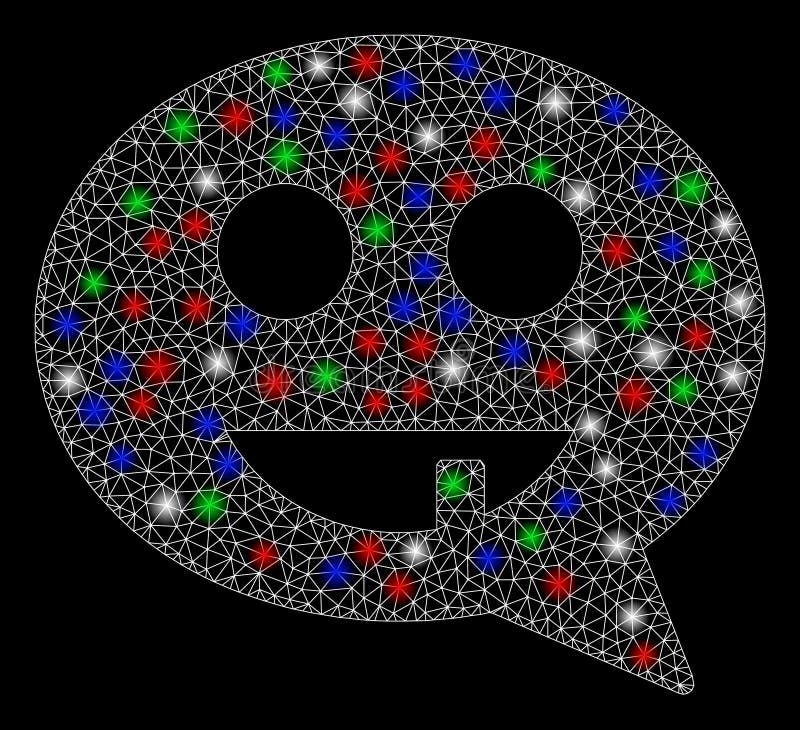 Bright Mesh Wire Frame Toothless Smiley Message with Light Spots Stock ... Bright Mesh Wire Frame Toothless Smiley Message with Light Spots Stock ...