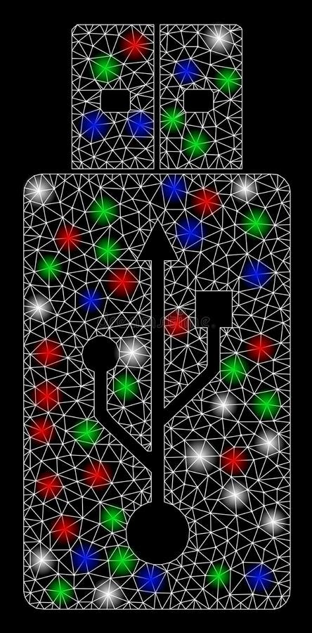 Bright Mesh Wire Frame USB Flash Drive with Flare Spots Stock ...