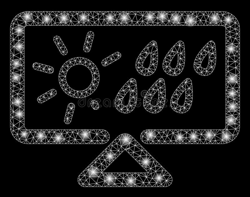 Bright Mesh Wire Frame Weather Forecast Display with Flare Spots Stock ...