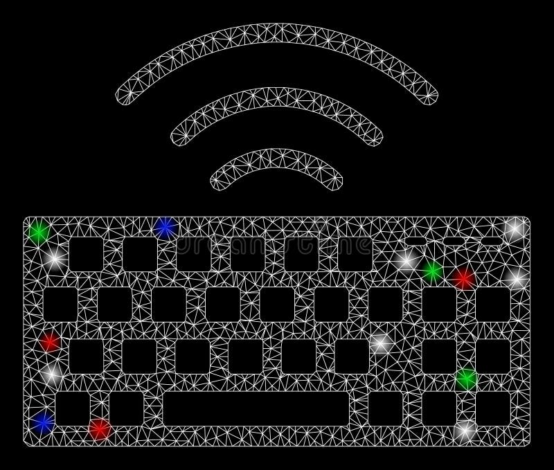 Bright Mesh Wire Frame Wireless Keyboard with Flash Spots Stock Vector ...