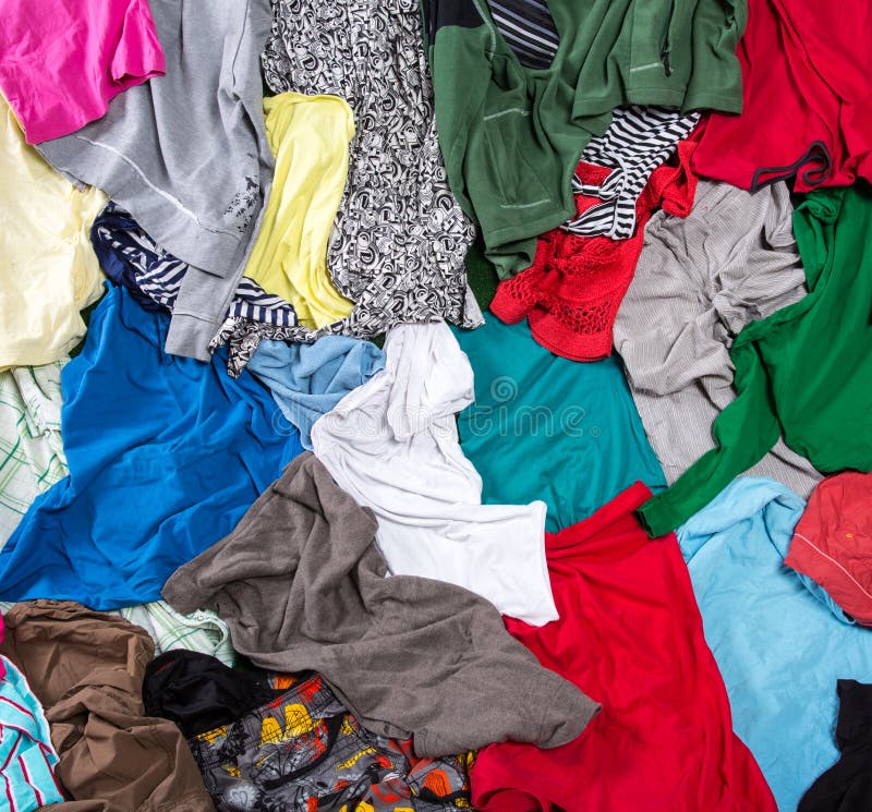 Bright Messy Clothes in a Laundry Basket Stock Image - Image of casual ...