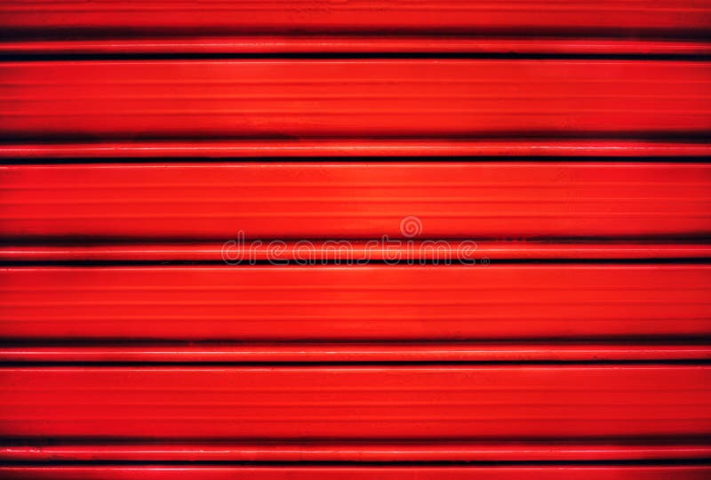 Bright Red Painted Shutter or Roller Blind. Stock Photo - Image of ...