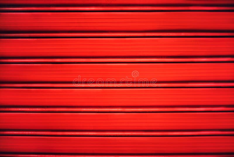 Bright Red Painted Shutter or Roller Blind. Stock Photo - Image of lock ...