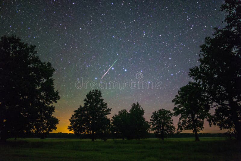 Bright meteor stock image. Image of space, landscape - 156715663