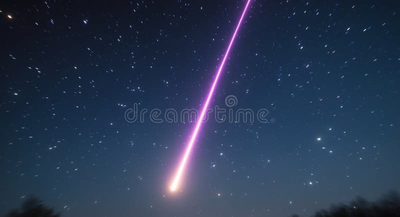 Bright Meteor Streaking Across Night Sky with Stars Stock Image - Image ...
