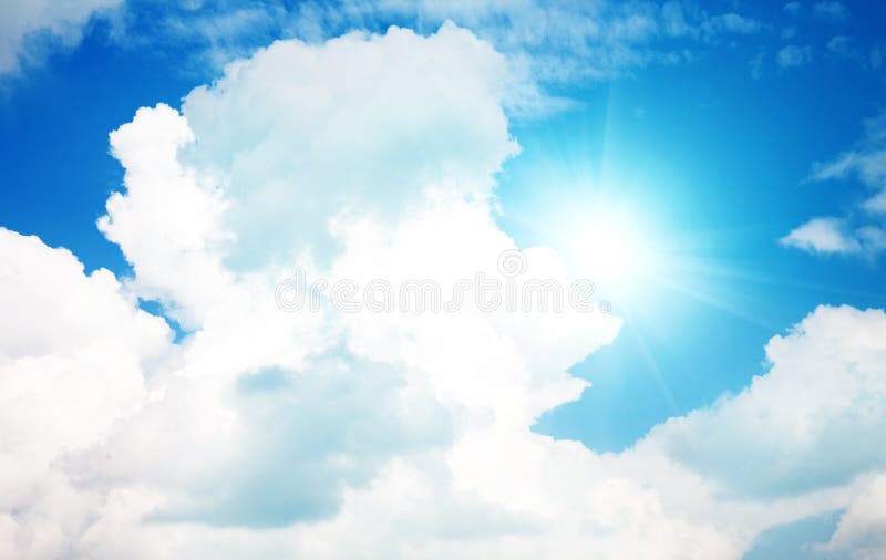 Bright Midday Sun On A Background Of Blue Sky Stock Photo - Image of ...