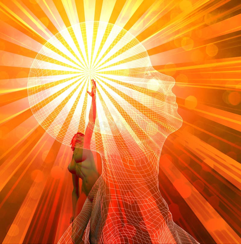 Bright Mind Vector Logo or Icon with Human Anatomical Brain. Thinking ...