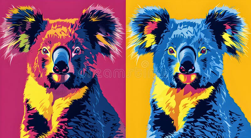 Bright Minimal Illustration of Koala in Vector Style Simple Colors and ...