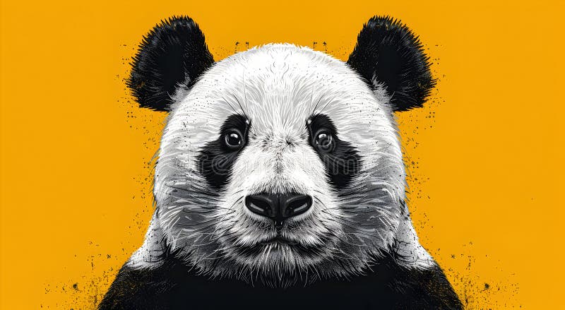 Bright Minimal Panda Illustration in Vector Style Simple Colors and ...