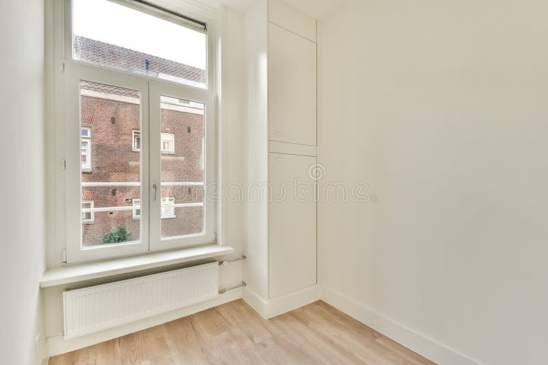 Bright and Minimalist Interior Space with Window Stock Image - Image of ...