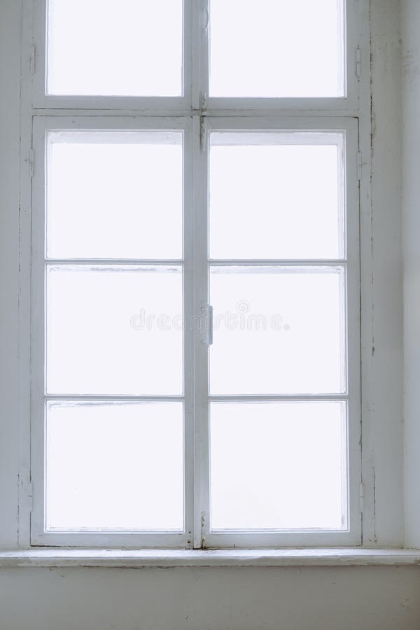 Bright and Minimalist Window with White Frame and Clear Panes Stock ...