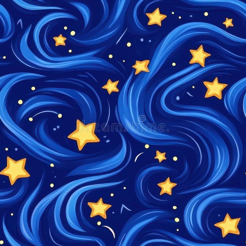 Bright and Minimalistic Celestial Starry Night Pattern that Captures ...