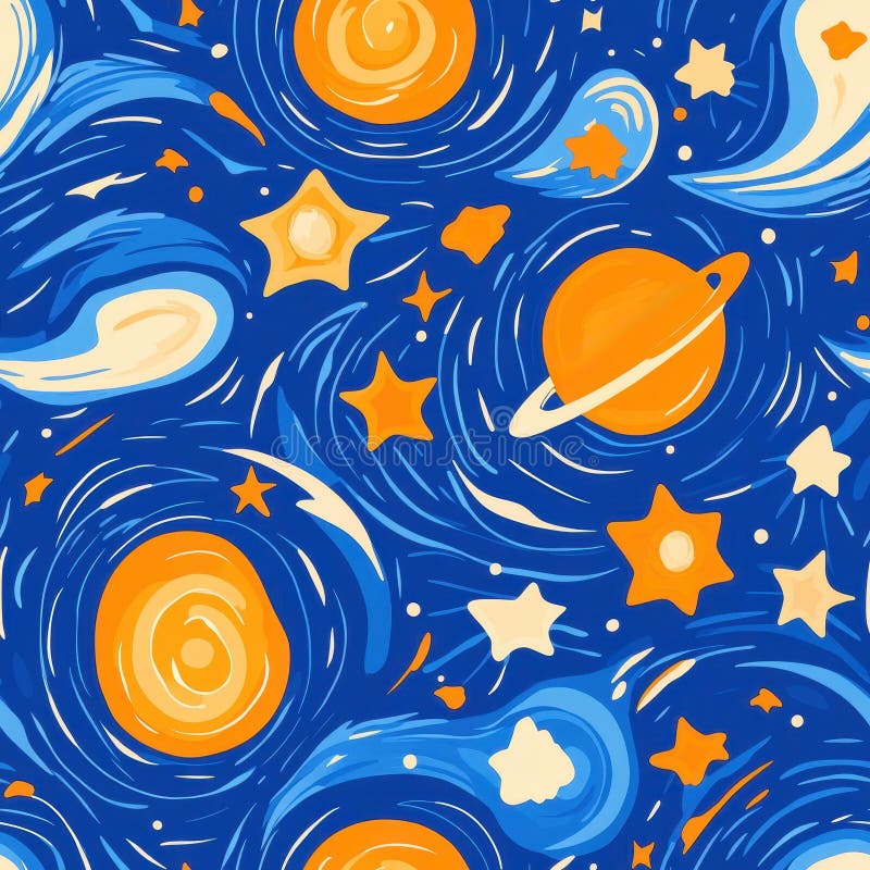 Bright and Minimalistic Celestial Starry Night Pattern that Captures ...