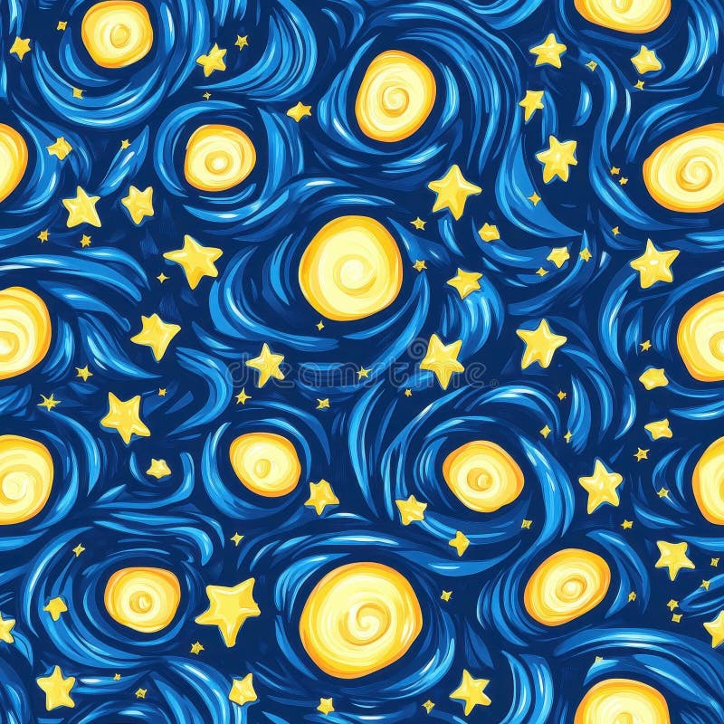 Bright and Minimalistic Celestial Starry Night Pattern that Captures ...