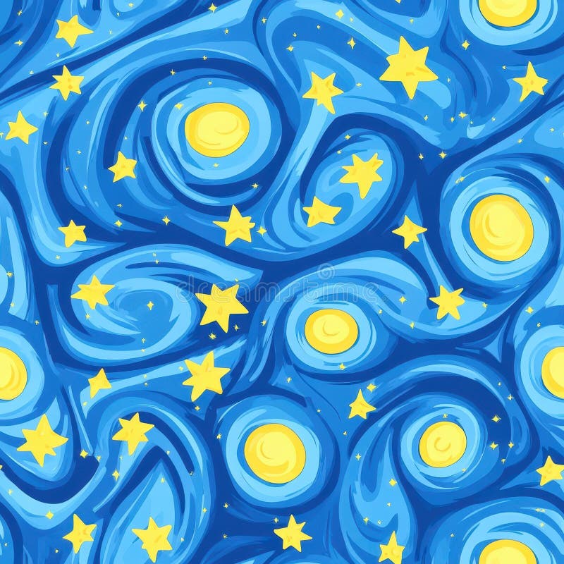 Bright and Minimalistic Celestial Starry Night Pattern that Captures ...