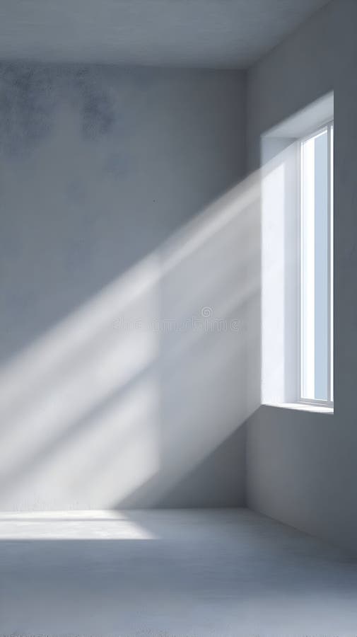 Bright, Minimalistic Interior Space with Soft Natural Light Streaming ...