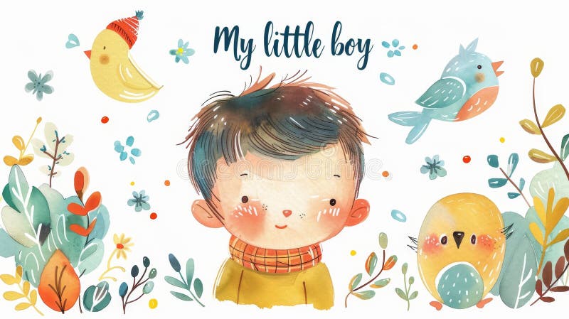 Bright and Minimalistic My Little Boy Design with Soft Colors on White ...