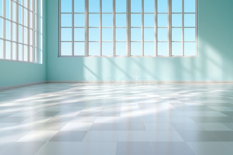 Bright, Minimalistic Room with Large Windows and Clean Floor Creates ...