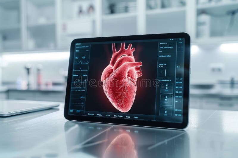 A Bright, Minimalistic Setting Featuring a Large Tablet Displaying a ... A Bright, Minimalistic Setting Featuring a Large Tablet Displaying a ...
