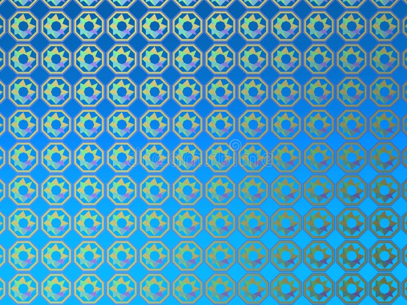 Modern Arab Pattern Over Blue Background Stock Illustration ...