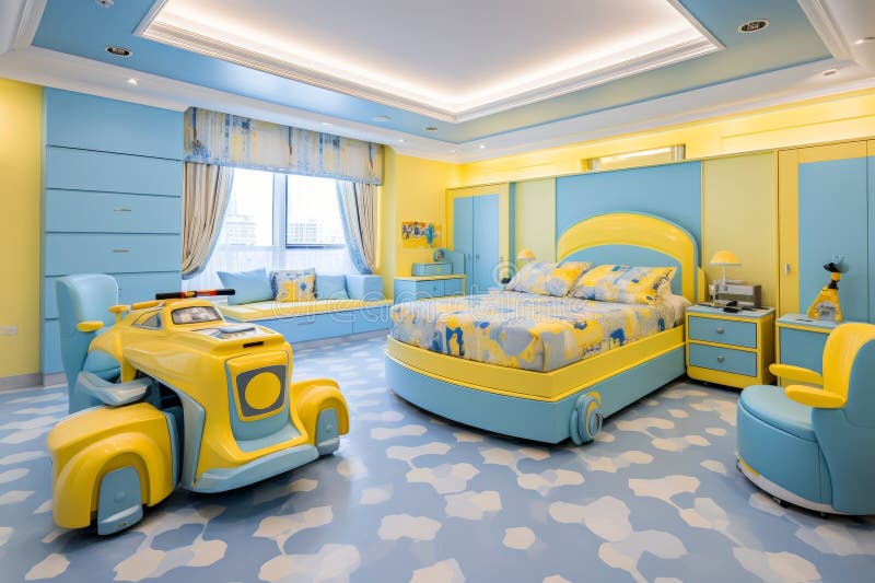 Bright and Modern Childrens Room with Functional Furniture and an Array ...