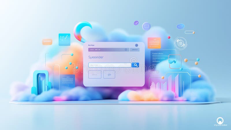 Bright and Modern Digital Interface Generative AI Illustration Stock ...