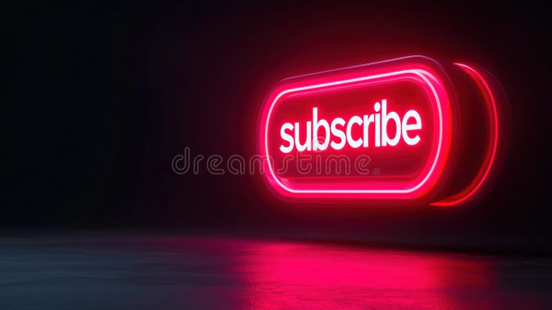 Bright and Modern Glowing Subscribe Button in Red Design Stock ...