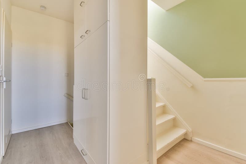 Bright Modern Interior with Stairs Stock Photo - Image of details ...