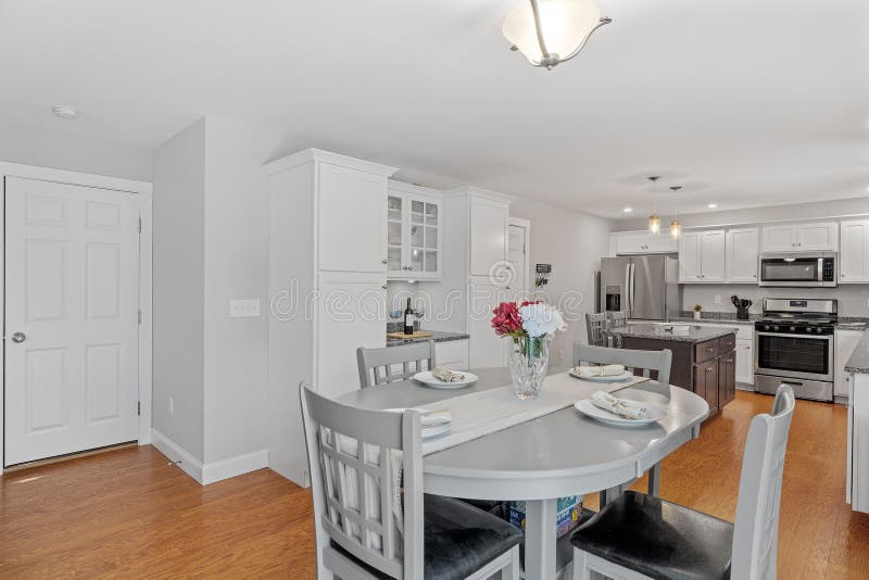 Bright and Modern Kitchen with a White Color Scheme. Stock Photo ...