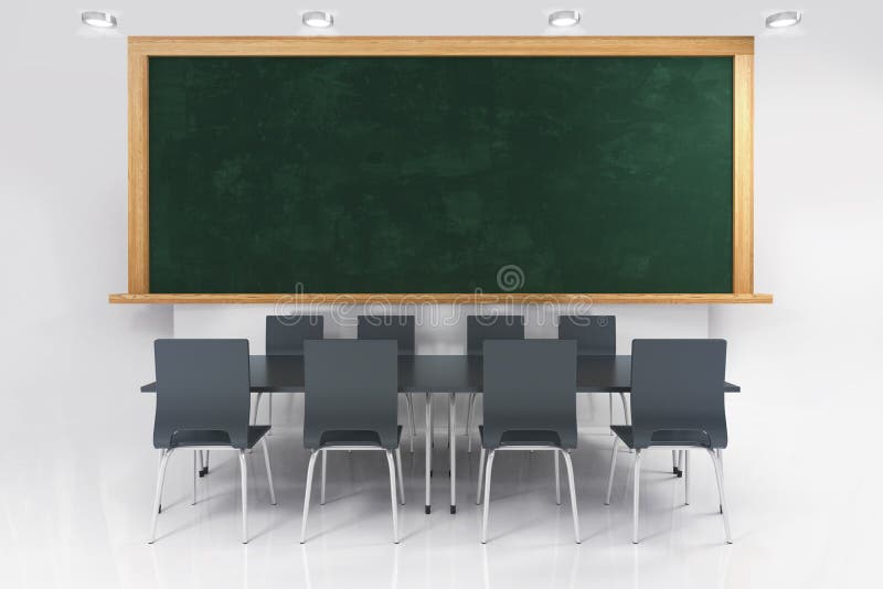 Bright Modern Lecture Room with Blackboard Stock Illustration ...