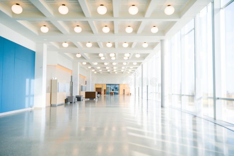 Bright Modern Office Corridor Interior Design Spacious Hallway ...