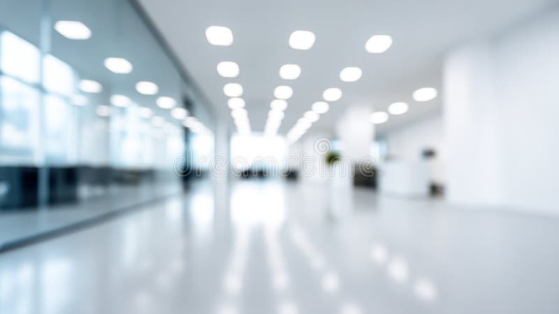 Bright and Modern Office Interior with Blurred Background and Open ...