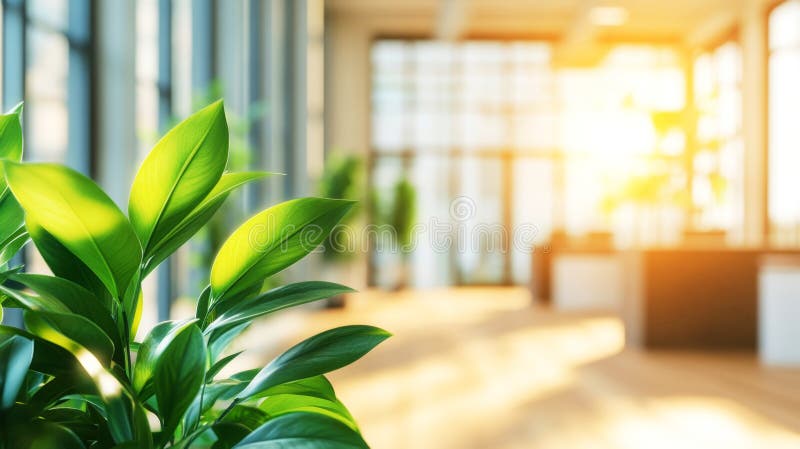 Bright Modern Office Interior Filled with Natural Light and Indoor ...