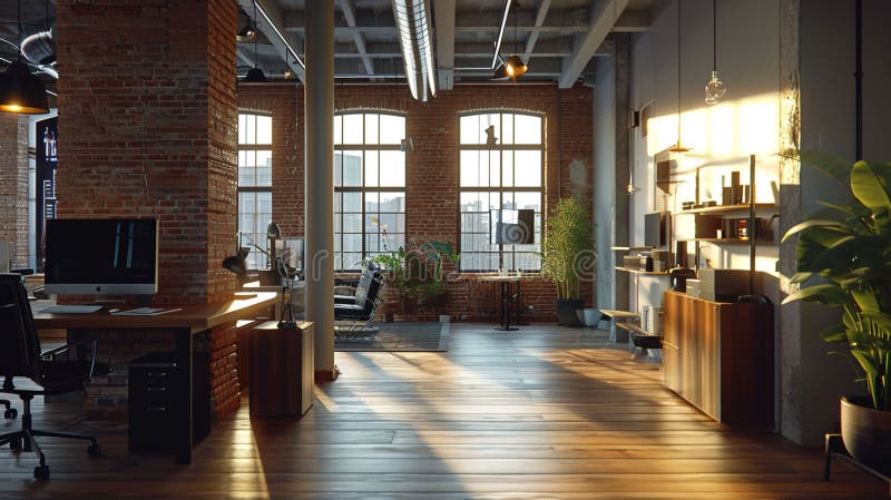 Bright and Modern Office Space with Natural Light Streaming through ...