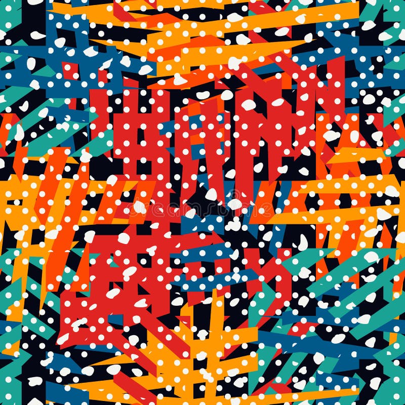 Bright Modern Seamless Pattern. Geometric Mixed Texture Surface Print ...