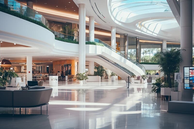 Bright Modern Shopping Mall Interior Stock Photo - Image of fashion ...