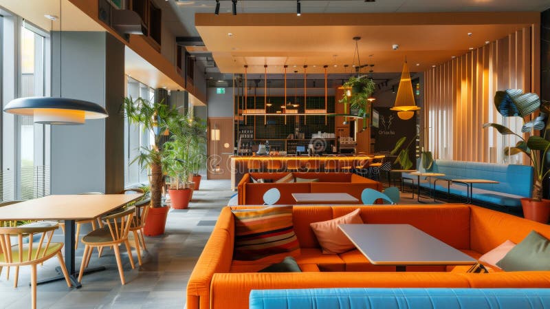 A Bright and Modern Student Lounge with Comfortable Seating, Large ...