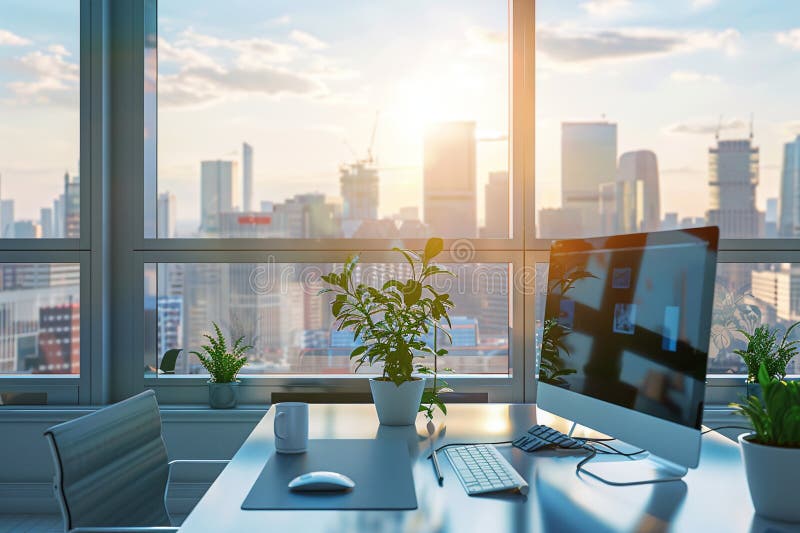 Modern Bright Office Workspace with Sleek Minimalist Design, Ideal for ...