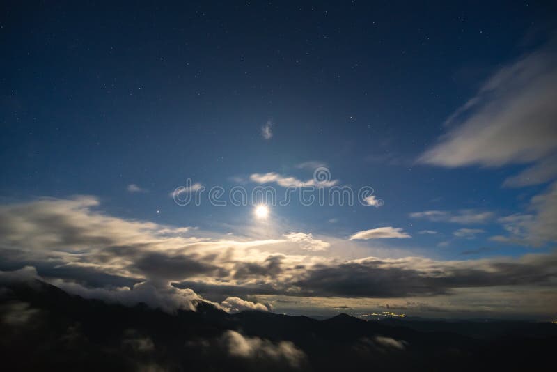 The Bright Moon on the Cloud Background. Stock Photo - Image of nature ...