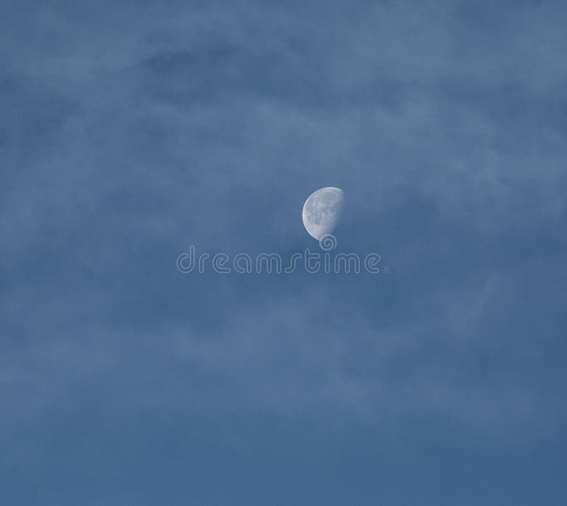 Bright Moon in the Clouded Sky during the Daylight Stock Photo - Image ...