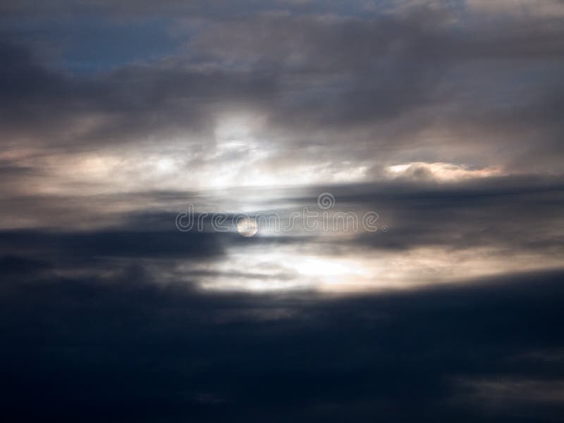 Bright Moon on Fall Night with Clouds and Foliage Stock Photo - Image ...